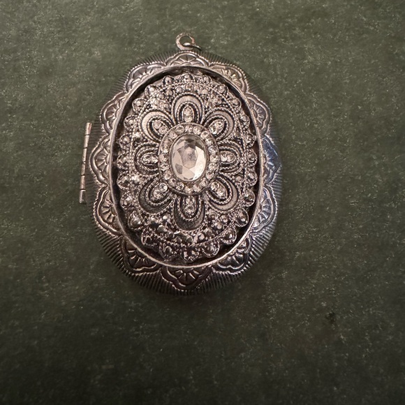 Jewelry | Locket Crystals On Front Opens To Store Something Small Or A ...